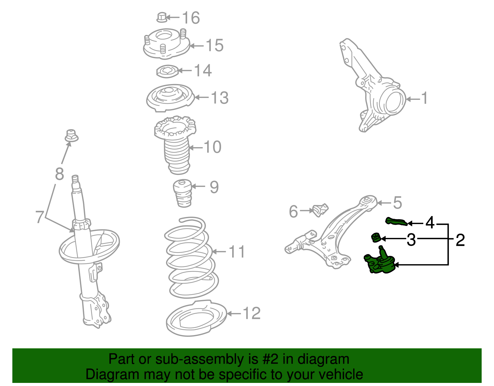 Genuine Toyota Suspension Ball Joint (Right, Front, Lower) part# 43330 ...