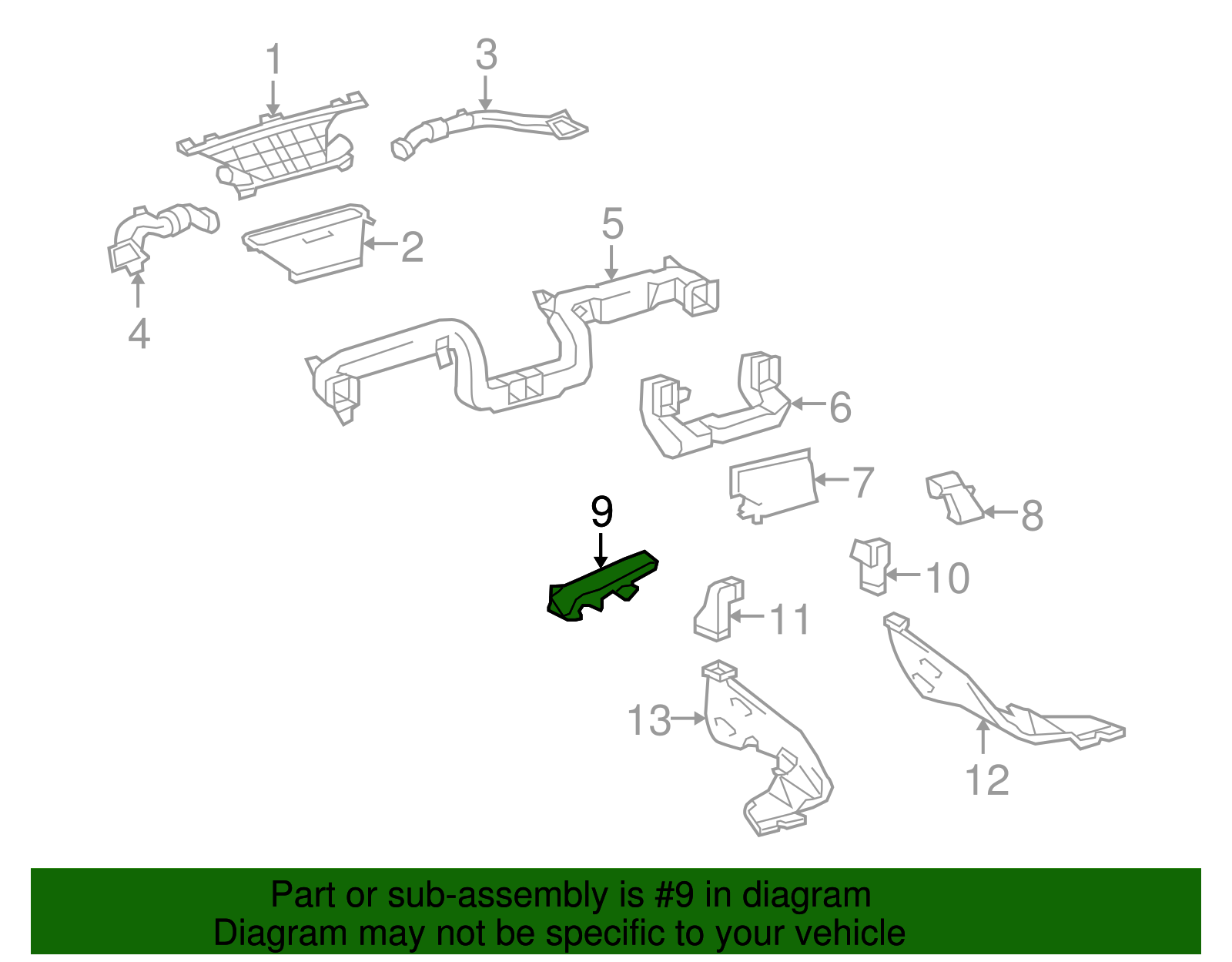 2010-2022 Toyota Side Duct 87201-0C070 | Toyota San Diego Parts