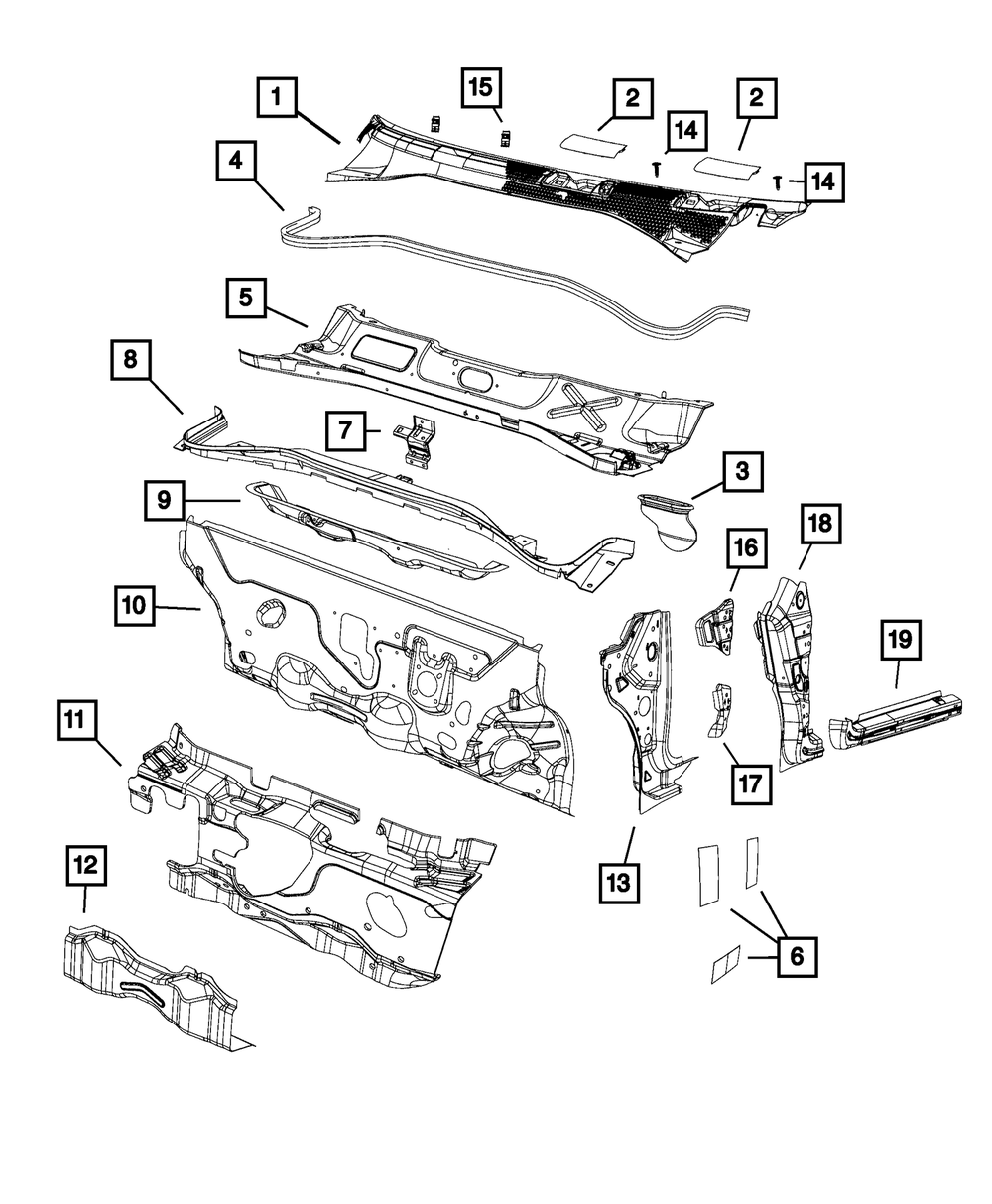 2012-2019 Fiat 500 Plenum Panel 68070707AC | Big 3 Auto Parts
