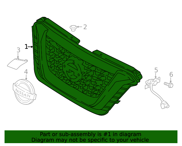 62310-9VC5A - Grille - 2021-2024 Nissan Kicks | Nissan OEM Parts Direct