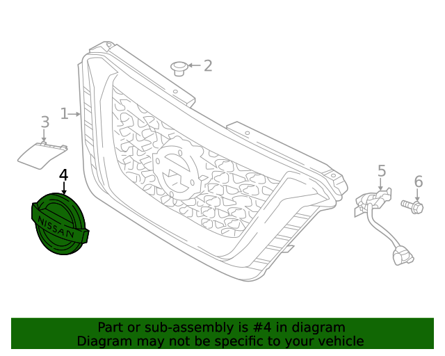 62890-7FW0A - Grille Emblem 2019-2023 Nissan | AutoNationParts.com