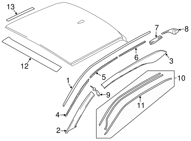 2014-2021 BMW Retaining strip, D-pillar, left 51-44-7-424-787 ...