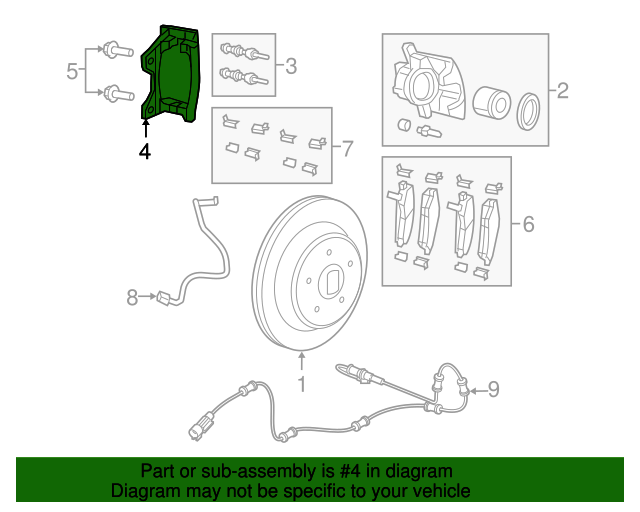 2018-2021 Jeep Wrangler Caliper Mount - Passenger Side (RH) 68385516AA ...