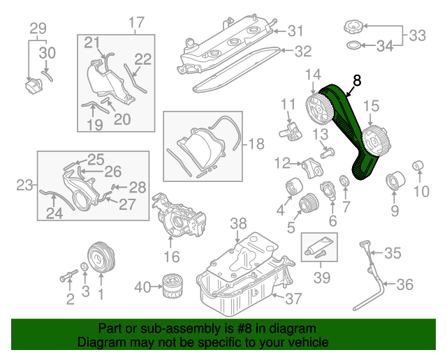 2001-2006 Mitsubishi Montero Timing Belt md358549 | Mitsubishi Parts ...