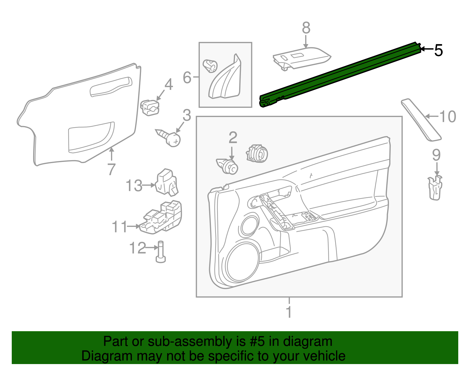 68171-21060 - Belt Weather-Strip - 2011-2016 Scion tC | Toyota Parts ...