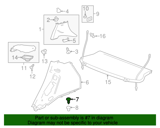 2013-2016 Chevrolet Gray Multi-Purpose Retainer 94525660 GM ...