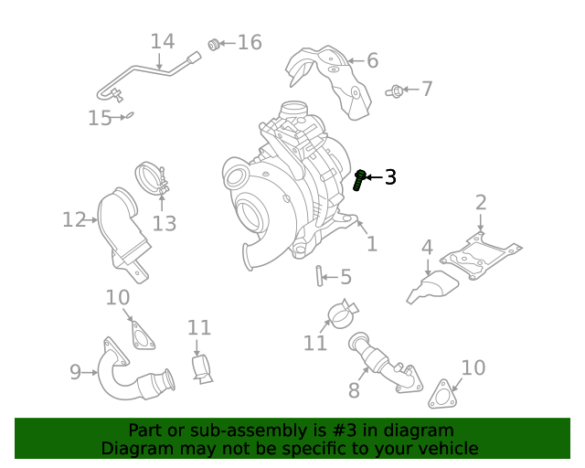 2020 Ford Turbocharger Bolt -W714639-S439 | TascaParts.com