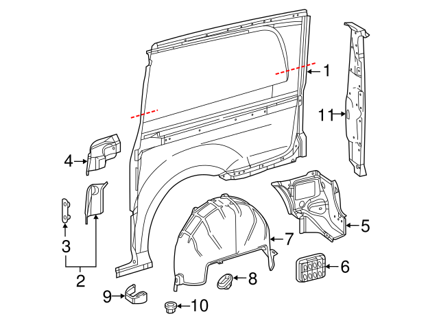 2016-2023 Mercedes-Benz Metris Side Panel 447-630-28-00 | MB OEM Parts