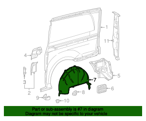 447-684-06-77 - Wheelhouse Liner 2016-2020 Mercedes-Benz Metris ...