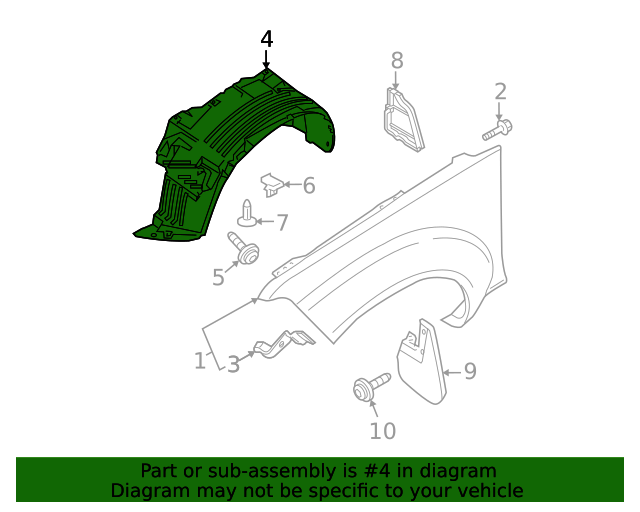 2005-2019 Nissan Frontier Fender Liner 63840-EA800 | Nissan Parts Store