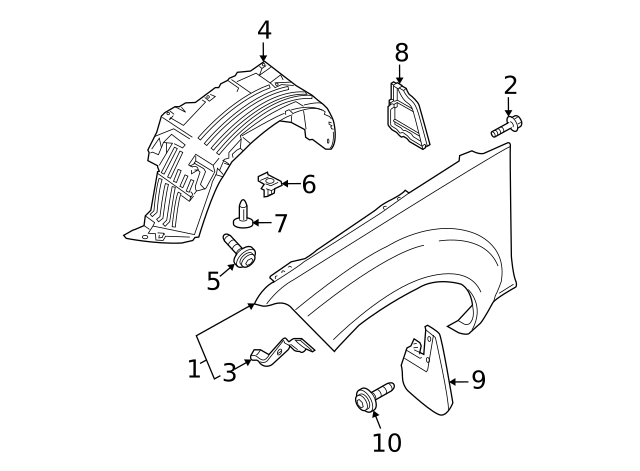 1998-2023 Nissan Fender Liner Grommet 0128100831 | TascaParts.com