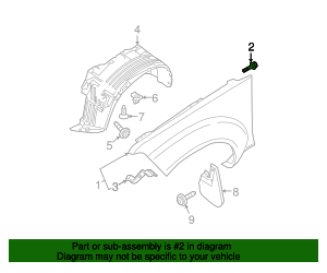 2005-2020 Nissan Fender Screw 014660002U | TascaParts.com