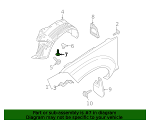 2003-2025 Nissan Fender Liner Clip 63848-9Y000 | OEM Parts Online