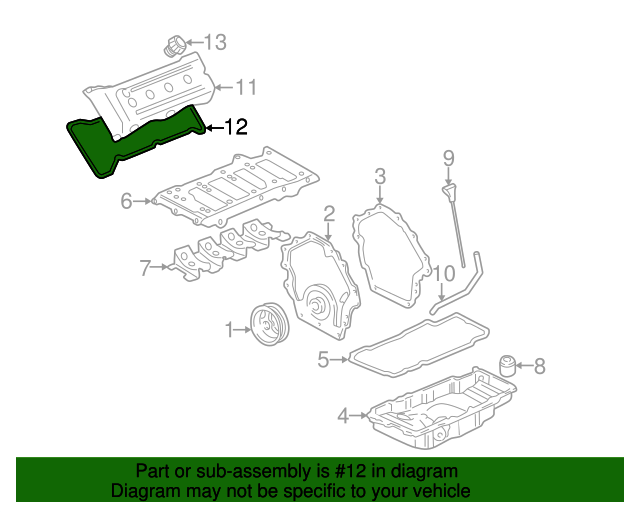 2000-2011 GM Valve Cover Gasket 12581818 GM | GMPartsDirect.com