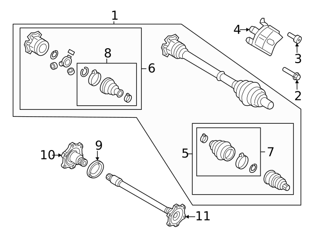 2020-2024 Audi Stub Shaft 0CS-409-344-A | OEM Parts Online