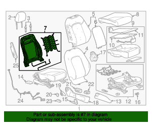 2013-2020 Buick Encore Passenger Side Front Seat Back Frame 95087992 ...