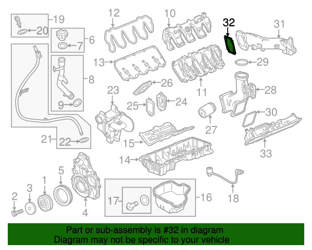 12638428 - Engine Air Intake Heater Gasket 2011-2016 GM ...