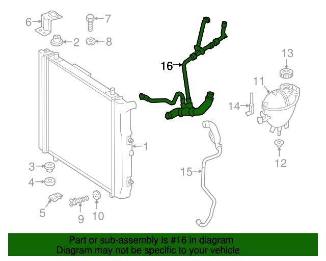 463-500-23-88 - Radiator Coolant Hose For 2013-2018 Mercedes-Benz ...