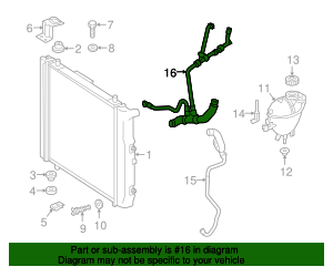 463-501-92-84 - Radiator Coolant Hose 2013-2018 Mercedes-Benz G 63 AMG ...