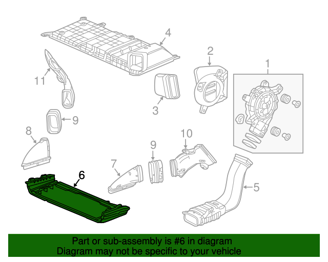 1J640-5K1-000 - Duct, Battery Inlet - 2014-2015 Honda Accord | Genuine ...