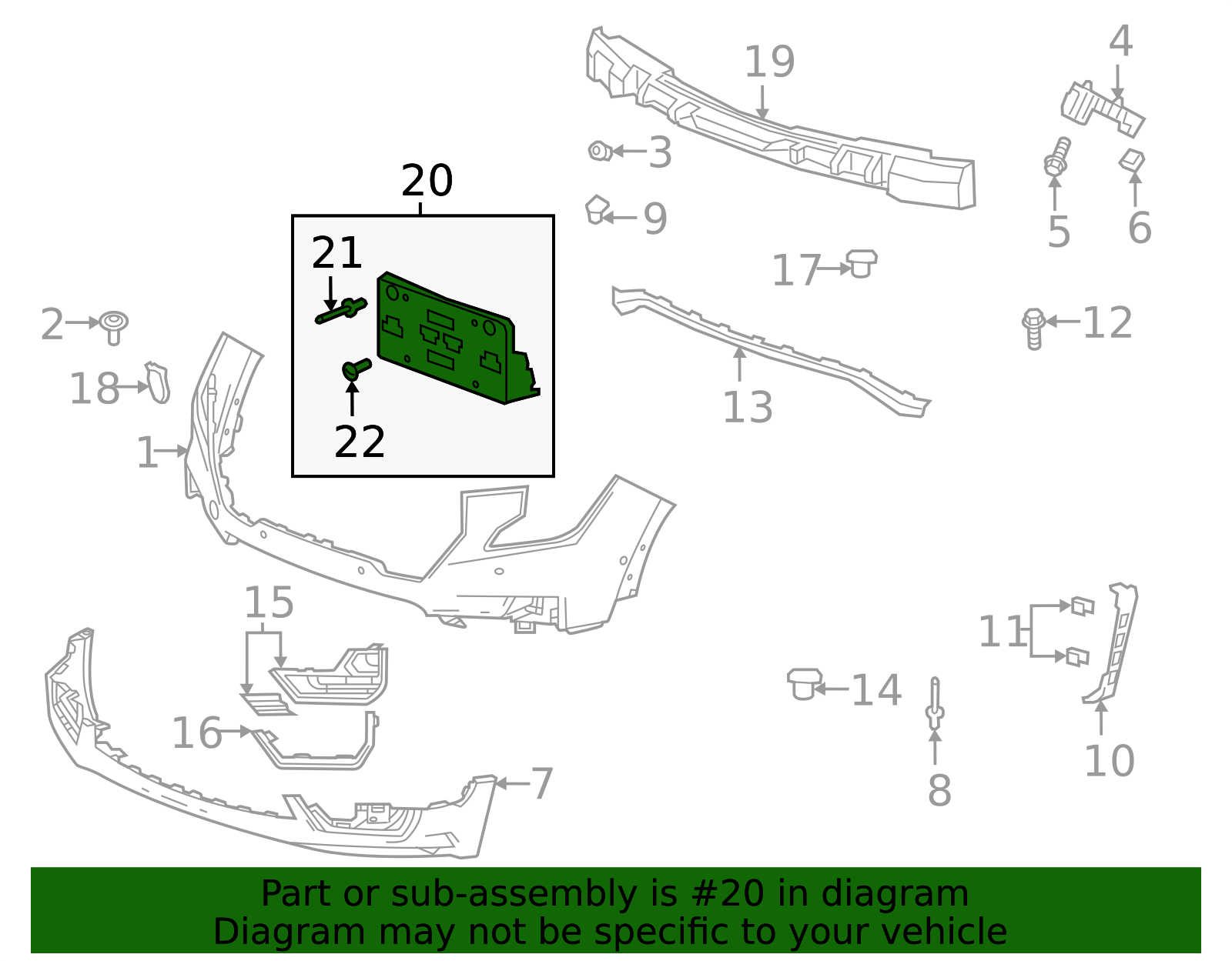 2022-2024 GMC Terrain License Bracket 84406676 | GM Parts Center