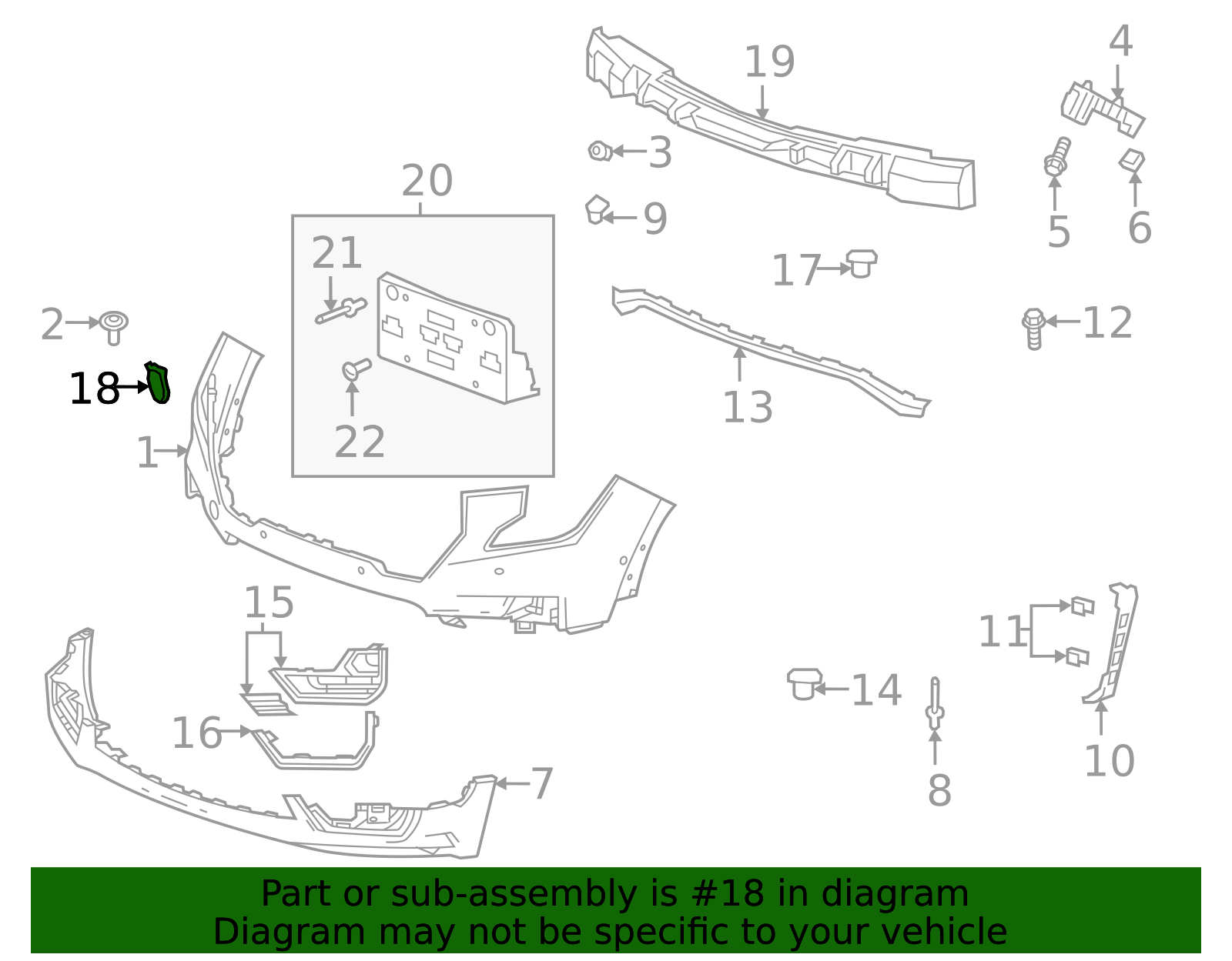 2022-2024 GMC Terrain Front Bumper Fascia Tow Eye Access Hole Cover ...