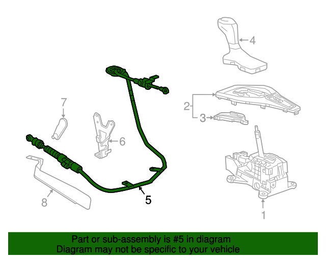 84426693 - Automatic Transmission Range Selector Lever Cable 2020-2023 ...
