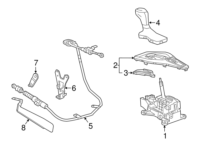 84122093 - Automatic Transmission Range Selector Lever Cable Bracket ...