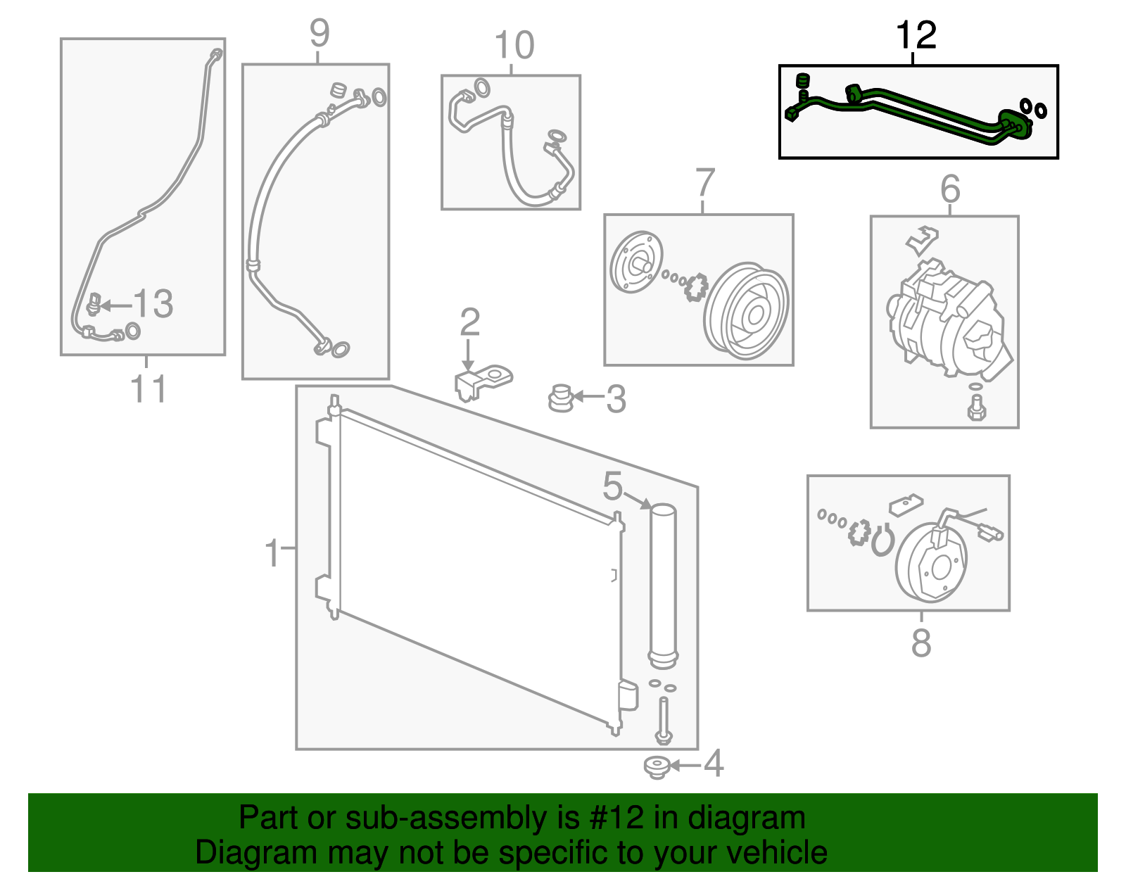 80321-T2F-A01 - Pipe Assembly Air Conditioner - 2013-2017 Honda Accord ...