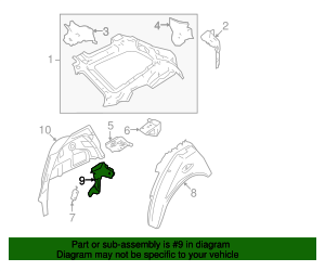 2006-2011 Audi A6 Quattro Outer Wheelhouse Bracket 4F9-809-301-B | Audi ...