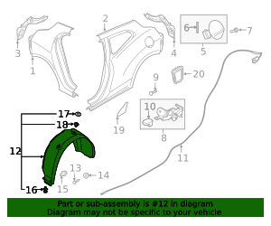 2019-2021 Hyundai Veloster Wheelhouse Liner 86821-J3000 | QuirkParts
