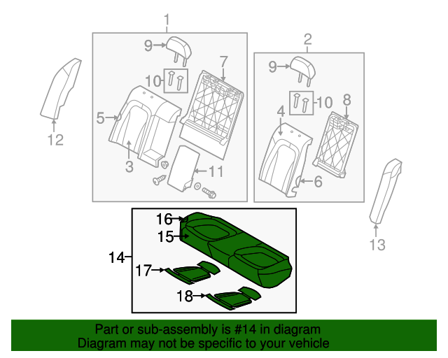 89100-4C530AWC - Cushion Assembly - 2014-2015 Kia Optima | Kia Auto Parts