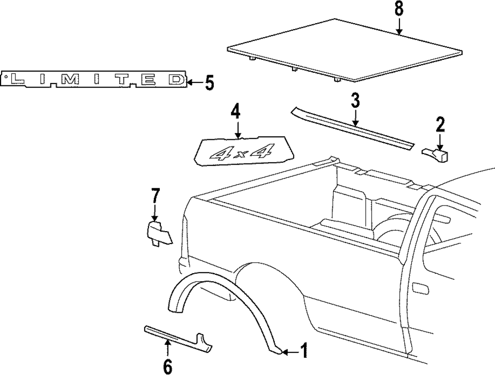 2004-2008 Ford F-150 | Wheel Opening Molding | 4L3Z-8329165-BAA | Walls ...