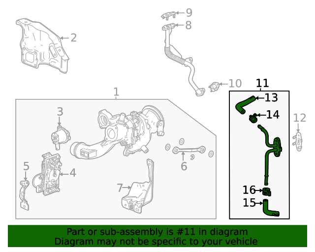 2020-2022 GM Turbocharger Coolant Feed Pipe 12703243 | GMPartsDirect.com