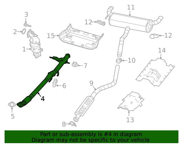 2019-2020 Jeep Cherokee Exhaust Pipe 68245411AC | TascaParts.com