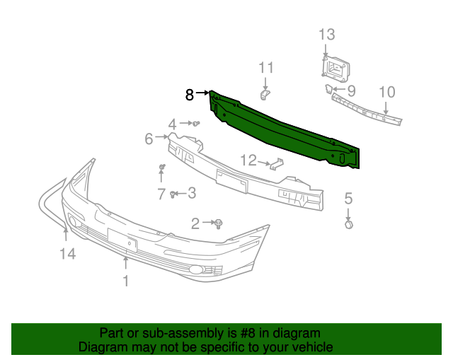 86531-39510 - Reinforced Beam - 2004 2005 Hyundai XG350 | World OEM ...
