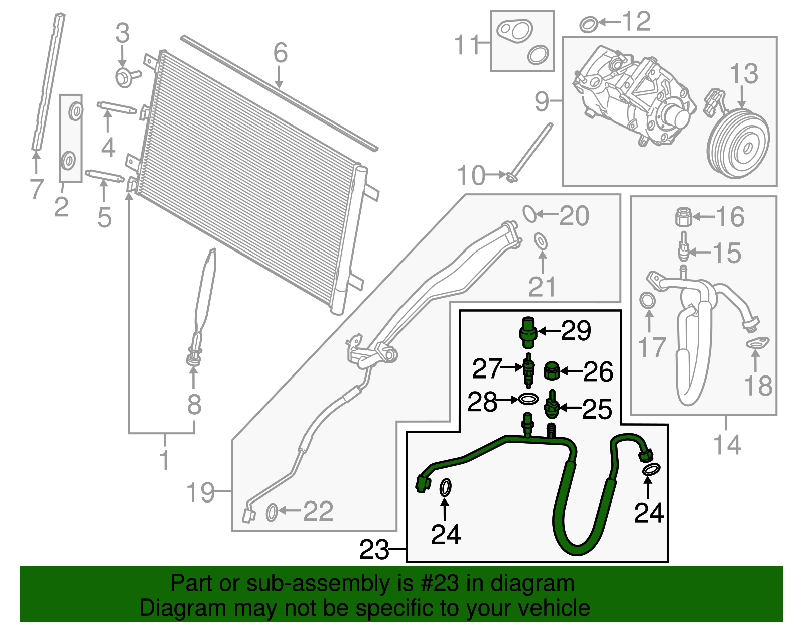 Genuine OEM Ford Part - Motorcraft™ A/C Refrigerant Discharge Hose YF ...