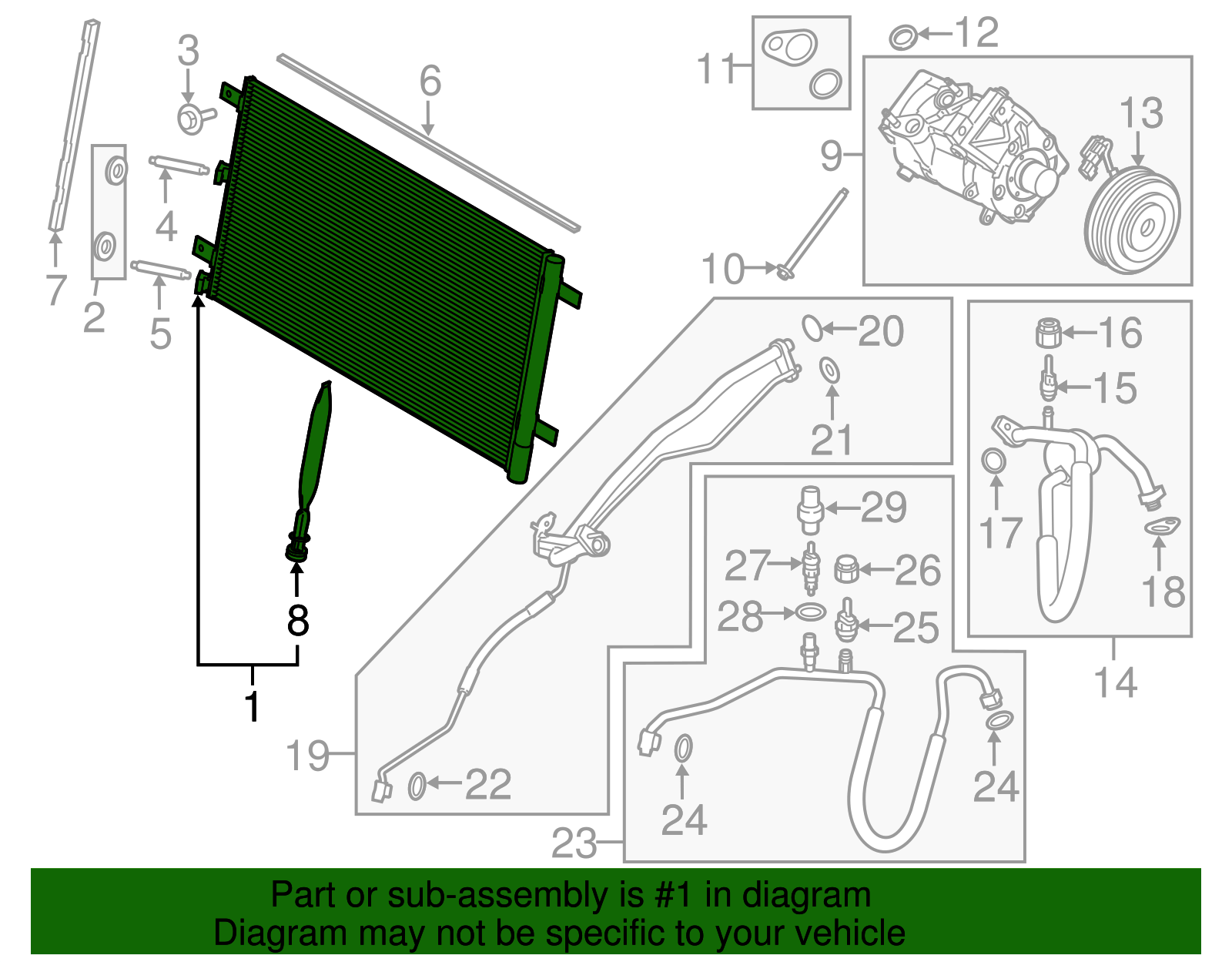 Genuine OEM Ford Part - Condenser FL3Z-19712-C | Genuine OEM Ford Parts ...