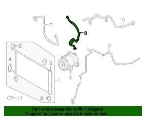 2017-2019 Nissan Rogue Suction Hose 92480-6FK1A | QuirkParts