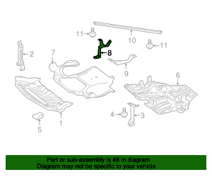 212-524-08-40 - Rear Deflector Bracket 2010-2018 Mercedes-Benz ...