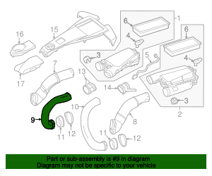 278-094-04-97 - Engine Air Intake Hose 2011-2020 Mercedes-Benz ...
