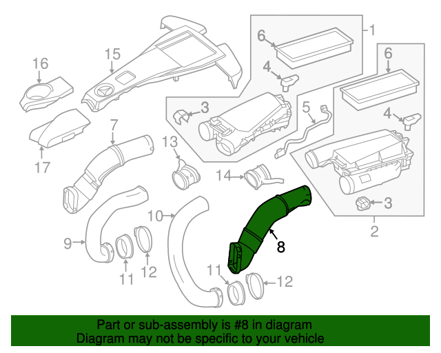 278-090-51-82 - Air Inlet Duct 2012-2018 Mercedes-Benz | Mercedes-Benz ...