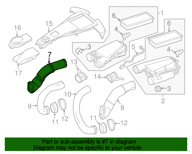 278-090-20-82 - Engine Air Intake Hose 2012-2018 Mercedes-Benz ...