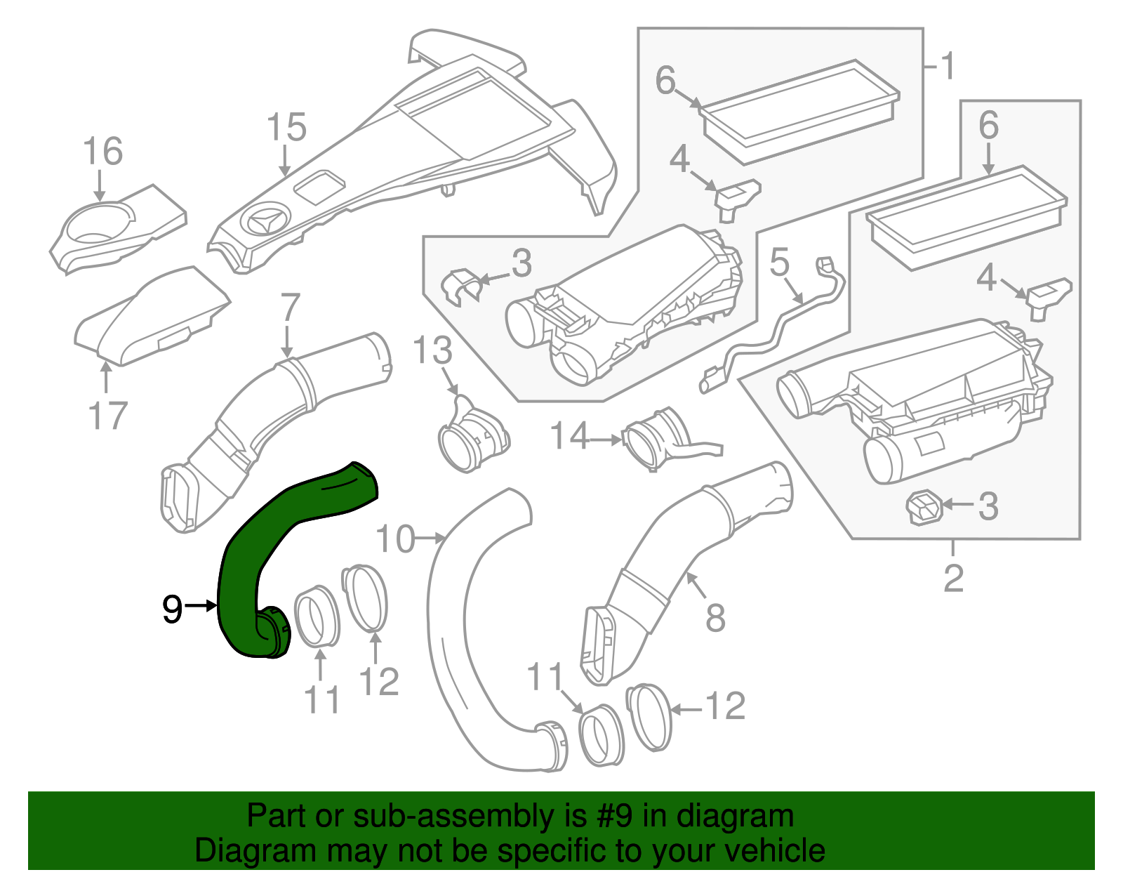 2011-2020 Mercedes-Benz Intake Hose 278-094-04-97 | Retail Performance ...