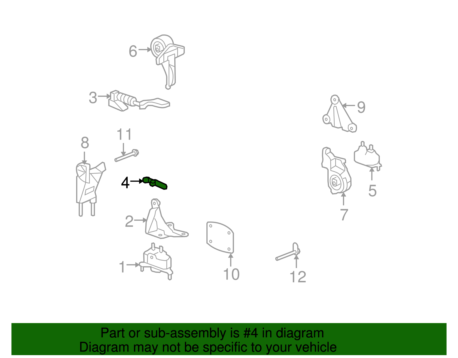 2006-2008 GM Engine Mount Snubber Bracket 25791904 | Auto Parts Express
