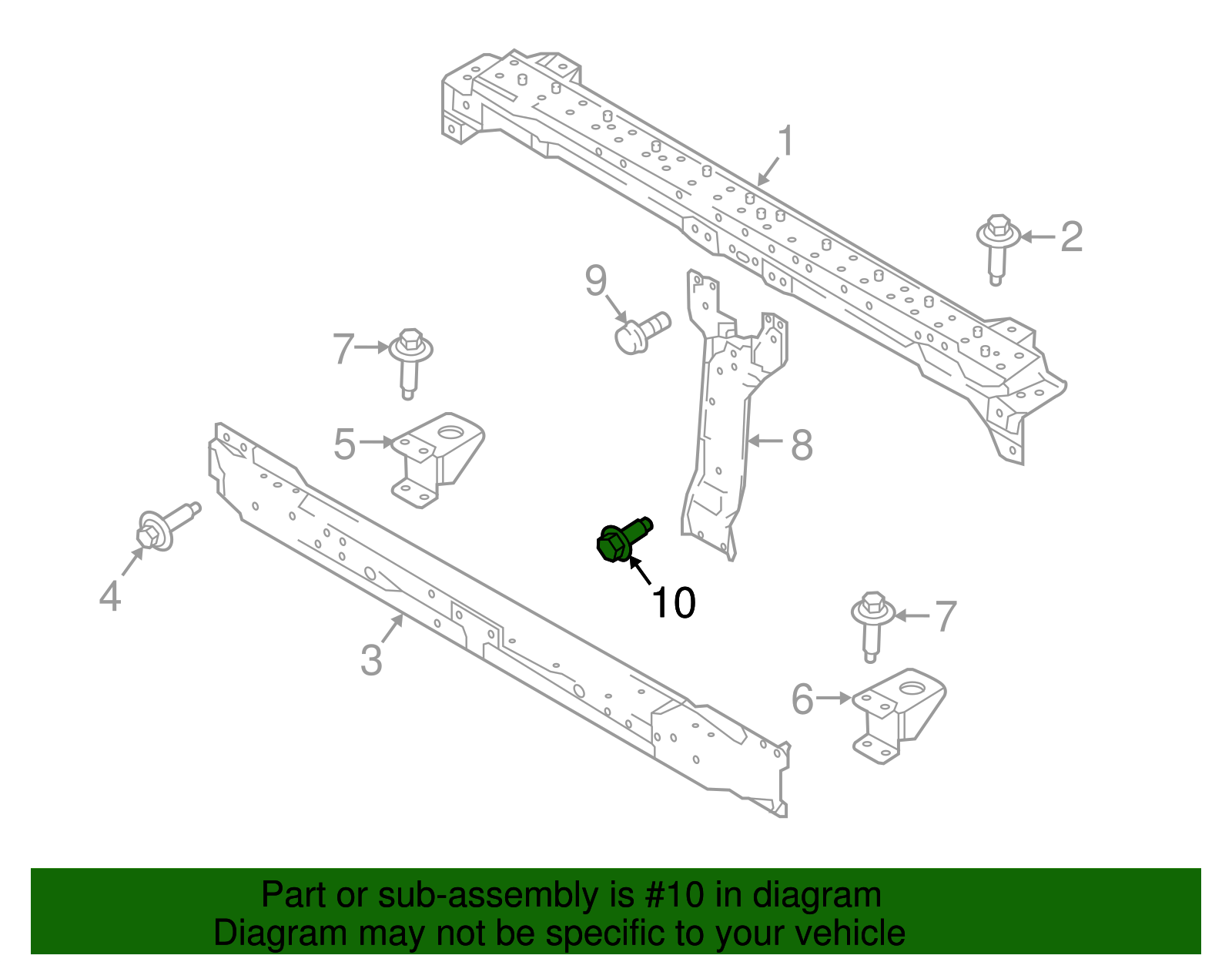 2007-2025 Nissan Radiator Support Tie Bar Bolt 01121-N8041 | Temecula ...