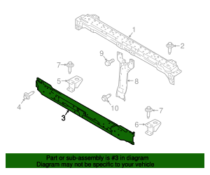 62500-EZ40A - Radiator Support Tie Bar 2017-2023 Nissan TITAN ...