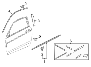 72465-T3L-A01 - Molding Assembly L Front Door Sash - 2013-2017 Honda ...