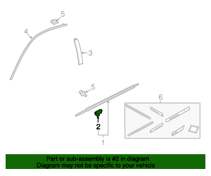 91503-T2A-A01 - Clip Door Molding - 2013-2020 Honda | Genuine Honda Parts