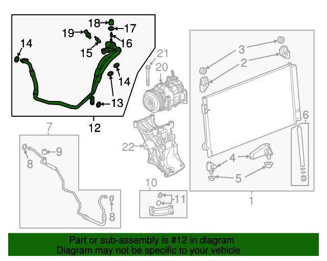 2017-2019 GM Air Conditioning Manifold Hose Assembly 84043114 GM ...